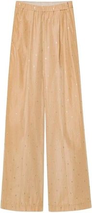 Forte_Forte Femme, Pantalons, Brun, Taille: 40 FR Pantalon Taille Haute en Taffetas Scintillant