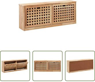 vidaXL vidaXL Flurschrank - Schuhbank 94 x 20 x 38 cm Walnussholz Massiv