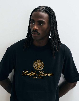 Polo Ralph Lauren t-shirt &eacute;pais &agrave; blason noir