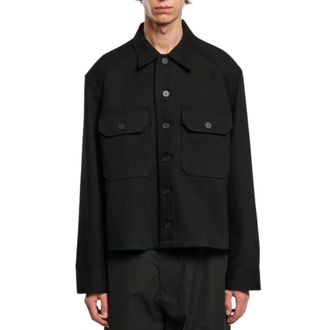 STUDIO NICHOLSON Homme, Vestes, Noir, Taille: XL Slim Fit Overshirt