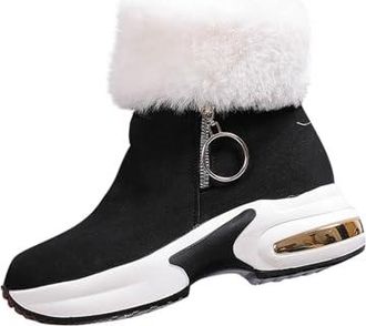 Generic Bottes de neige chaudes pour femme avec doublure en fausse fourrure - Confortables - Antid&eacute;rapantes - Fermeture &eacute;clair lat&eacute;rale - Pour la marche, le t