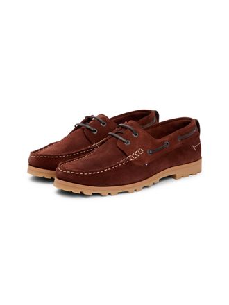Tommy Hilfiger Bootsschuh TOMMY HILFIGER HILIFGER LIGHT SDE BOAT SHOE, Herren, Gr. 41, braun, Veloursleder, unifarben, Schuhe Bootsschuh, Schn&uuml;rschuh, Halbschuh mit 