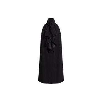 Alberta Ferretti Robe courte en satin Enver avec volants sur le devant - Femme - Robes - Noir - Taille: 36 FR