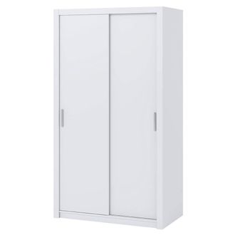Selsey Rinker - Kleiderschrank/Schwebet&uuml;renschrank 2-t&uuml;rig optional mit Spiegel, 120 cm (Wei&szlig; ohne Spiegel)