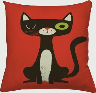 jilda-tex Zierkissen Deko-Kissen mit Füllung 45x45 cm doppelseitiger Druck Motiv lustig Verschiedene Designs (Blink)