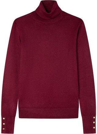 Springfield Damen Turtle Neck Viscose and Nylon Sweater Sweatshirt mit Stehkragen, Weinrot, S