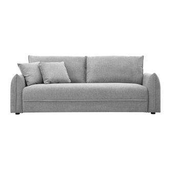 Miliboo Canap&eacute; 3 places en tissu effet velours textur&eacute; gris PIO
