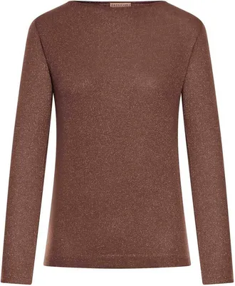 Brunello Cucinelli Pull Col Rond - Marron