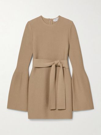 Gabriela Hearst Tenas Minikleid Aus Einer Woll-kaschmirmischung Mit Bindeg&uuml;rtel - Braun
