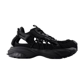 Versace Mens Calfskin Leather Sneaker Black