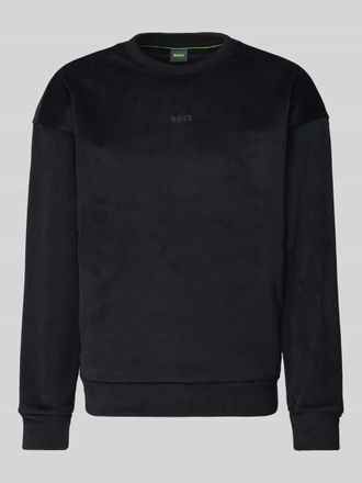 HUGO BOSS Sweatshirt mit samtiger Oberfl&auml;che