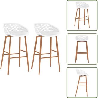 vidaXL Vidaxl - Chaises de bar lot de 2 blanc - Chaise De Bar - Chaises De Bar - Tabouret De Bar - Mobilier De Cuisine - Meubles Tendance