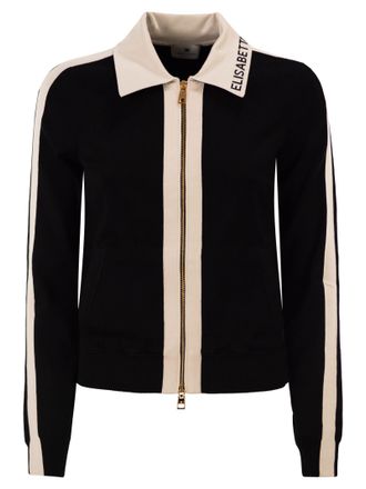 Elisabetta Franchi Veste en maille &agrave; rayures brillantes en viscose