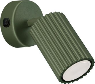 Sollux Lighting Wandleuchte Innen Wandlampe Aluminium 1 Flammig Mit Schalter 8 x 16 x 16 cm Karbon Olivgrün