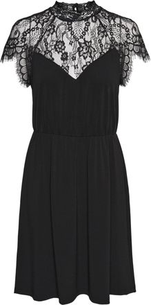 Vero Moda Damen VMMILLA SS Short Dress JRS NOOS Minikleid, Black, M