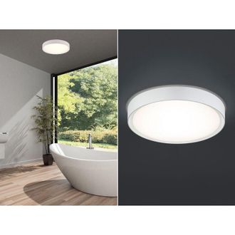 Trio Led Bad Deckenleuchte clarimo in Wei&szlig; IP44, &oslash; 33cm