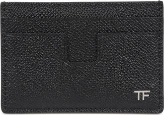 Tom Ford Homme, Accessoires, Noir, Taille: ONE Size Porte-cartes &agrave; plaque logo