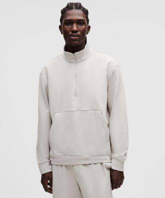 lululemon Heavyweight Soft Jersey Half Zip f&uuml;r M&auml;nner - Gr&ouml;&szlig;e 2XL in Dove Grey