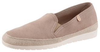 Verbenas Slipper VERBENAS NURIA, Damen, Gr. 36, taupe, Veloursleder, unifarben, Schuhe Slipper, Espadrille, Schlupfschuh, Halbschuh mit Stretcheins&auml;tze