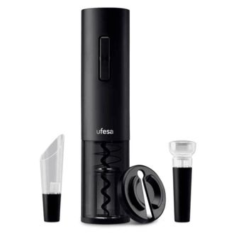 Ufesa EasyOpen Korkenzieher Set Profi Wein&ouml;ffner, 4-Teiliges elektrischer Flaschen&ouml;ffner, Dekanter, Vakuumdeckel, Kapselschneider und Weinflaschen&ouml;ffner, US