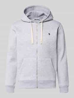 Review Slim Fit Sweatjacke mit Label-Stitching