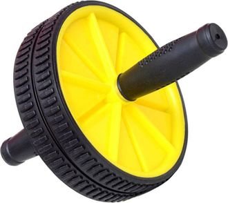 FOMIYES Ciieeo Abdominal Exercise Roller mit Doppelten R&auml;dern Stahlrohrrahmen und Rutschfestem Griff Gelb Effektives Fitnessger&auml;t f&uuml;r Bauchmuskeltraining und 