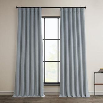 Half Price Drapes Verdunkelungsvorhänge aus Leinenimitat, 244 cm lang, luxuriöse Leinenvorhänge für Schlafzimmer und Wohnzimmer (1 Paneel), 127 x 244 cm, Heather Grey