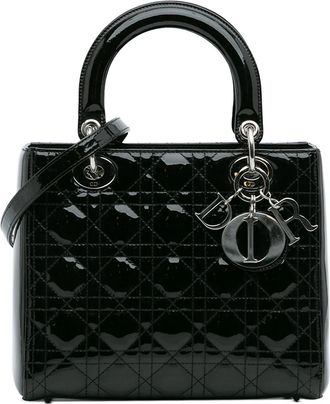 Dior Hobo Bags - Medium Patent Cannage Lady Dior - Gr. unisize - in Schwarz - f&uuml;r Damen