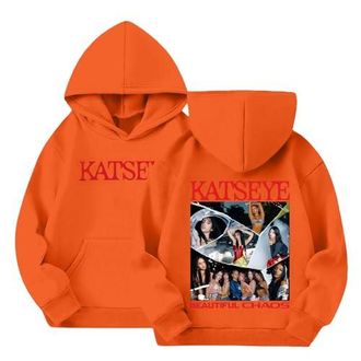 Generic Sweat &agrave; capuche pour femme Kpop Fan Support Merch Pull &agrave; capuche style cor&eacute;en T-shirt &agrave; manches longues Harajuku Y2K Streetwear Tenue, Orange, 3XL