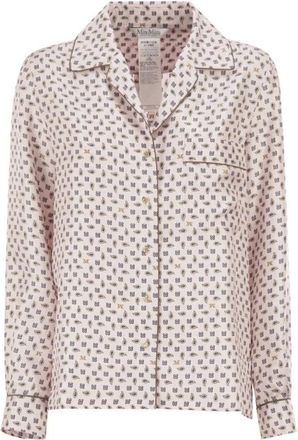 Max Mara Femme, Blouses et Chemises, Rose, Taille: 40 FR Chemise en Soie Imprim&eacute;e Semi-Ajust&eacute;e