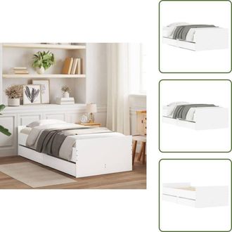vidaXL The Living Store - Bettgestell mit Schubladen Wei&szlig; 90x190 cm - Bettesrahmen - Wei&szlig;er Rahmen - Holzbettfundament - Schrankbett - Boxspringbett