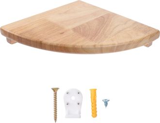 Holibanna Wandregal Eckregal aus Wei&szlig;er Eiche Wasserfestes Umweltfreundliches Schwebendes Regal mit Abgerundeten Kanten Platzsparend f&uuml;r K&uuml;che Schlafzimmer Bad 