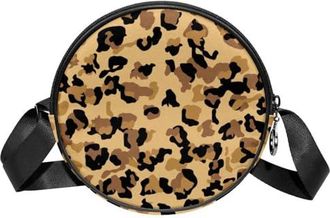 Generic Sac &agrave; bandouli&egrave;re rond pour femme, petit sac &agrave; bandouli&egrave;re avec fermeture &eacute;clair, bretelles r&eacute;glables, sac &agrave; main rond d&eacute;contract&eacute; pour femmes et fill