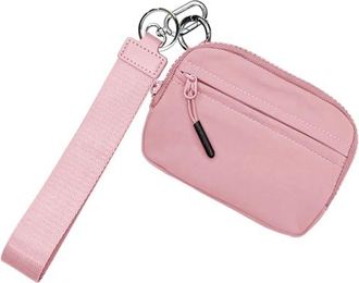 Generic Keychain Bracelet Portefeuille - Porte-cartes de crédit | Nylon étanche pour femme - Porte-monnaie compact avec sangle à main - Organisateur compact -