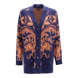 Etro Femme, Pulls, Multicolore, Taille: 38 FR Wool Jacquard Cardigan