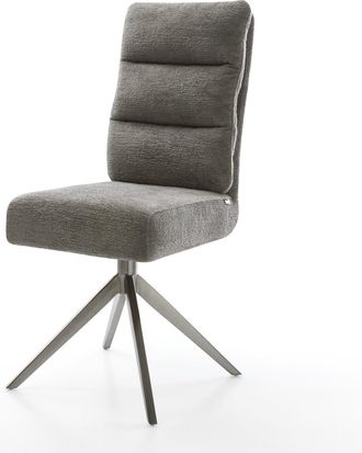 DELIFE Drehstuhl Pela-Flex Bouclé Soft Schlamm Kreuzgestell breit Graphit 360° drehbar Wippfunktion Taschenfederkern, Esszimmerstühle