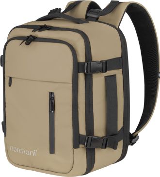 Normani Flugzeug Rucksack 40x25x15 (Tiefe 15 bis 25 cm erweiterbar) f&uuml;r Ryanair und Co. - Reisetasche mit gro&szlig;em Stauraum 15-25 L - Cabin Bag mit Handgep&auml;ck-F