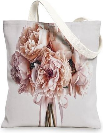 Generic Sacs fourre-tout en toile à motif floral élégant, sacs dépicerie réutilisables, chics, légers et lavables, sacs en toile pour le shopping, les voyages