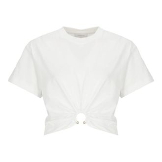 Paco Rabanne Baumwoll-T-Shirt mit Rundhalsausschnitt - - Tops - Damen - Wei&szlig; - S