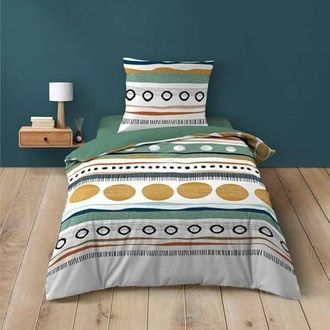 Douceur d'Int&eacute;rieur Bettw&auml;sche, 2-teilig (140 x 200 cm), Asiana, Gr&uuml;n, 100% Baumwolle