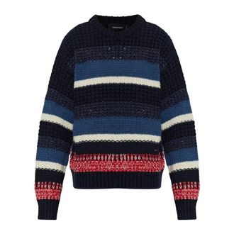 Dsquared2 Gestreifter Pullover - - Knitwear - Herren - Blau - 2XL