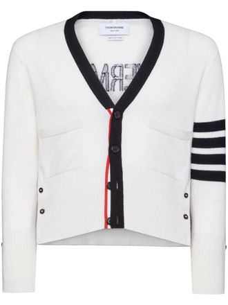 Thom Browne cardigan à rayures - Blanc