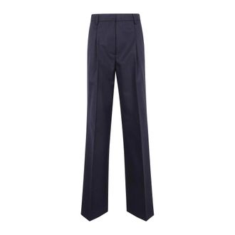 Dries Van Noten Plissierte Hose mit weitem Bein - - Trousers - Damen - Blau - S