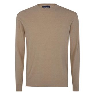 Drumohr Rundhals Pullover f&uuml;r Alle Jahreszeiten - - Knitwear - Herren - Braun - L