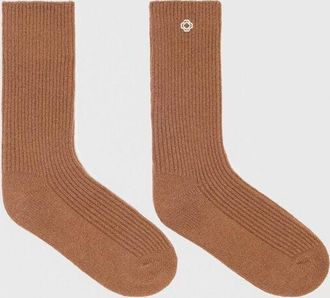 Maje Chaussettes En Mix De Laine - Marron - Maje