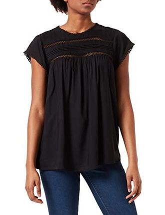 Vero Moda Vero Moda Vmdebbie Pleat S/L Top GA Noos Blouse, Noir, M Femme