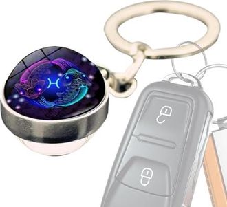 Generic Porte-cl&eacute;s horoscope | Accessoire de sac &agrave; dos constellation tendance | Pendentif d&eacute;coratif lumineux dans le noir pour d&eacute;coration de sac &agrave; dos, Poisso