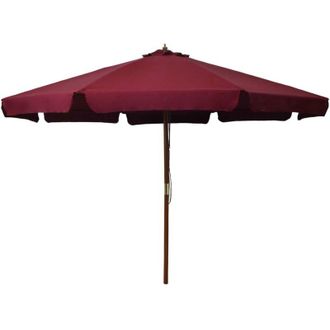 vidaXL Parasol dext&eacute;rieur avec m&acirc;t en bois 330 cm Bordeaux Vidaxl