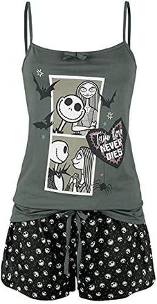 The Nightmare Before Christmas L&Eacute;trange No&euml;l De Monsieur Jack Comic Femme Pyjama Noir/Gris 3XL 100% Coton