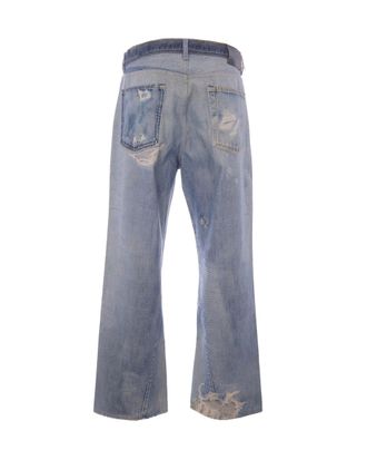 Our Legacy Mens Jeans Third Cut Digital Denim Print Blue Cotton